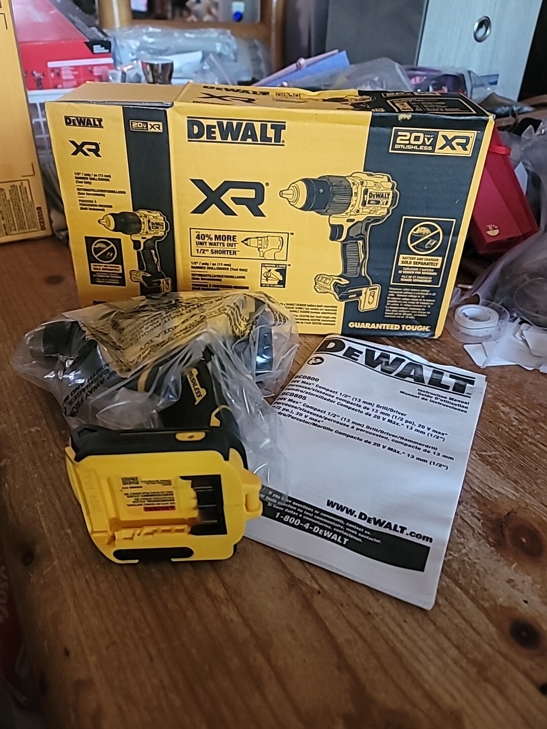 DEWALT DCD805B 20V MAX XR Lithium-ion 1/2" Brushless Compact Hammer ...