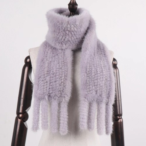 100% Real Farm Mink Fur Scarf Fashion Chic Plush Neckerchief Classy ...