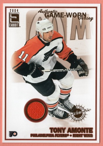 2003-04 PACIFIC EXHIBIT #211 TONY AMONTE GAME USED JERSEY #ED /750 ...
