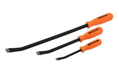 3 X BRIGHT ORANGE HANDLES COMFY GRIP PRY BAR CROWBAR SET 200mm 300mm ...