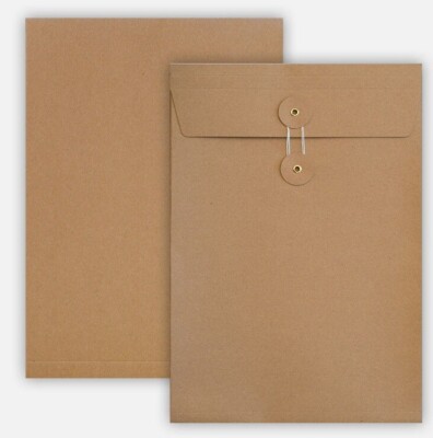 Brown Manilla Quality String and Washer Envelopes Button Tie envelopes ...