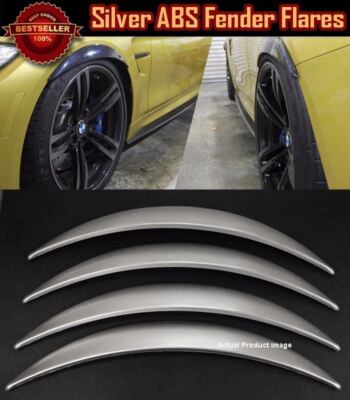 4 Pieces Glossy Silver 1" Diffuser Wide Body Fender Flares Extension ...
