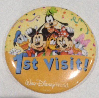 Disney World Authentic Collectible "1st Visit" Button 3" | eBay