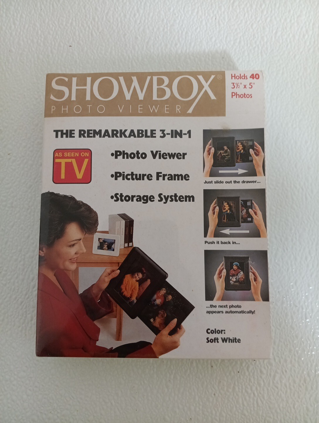 ShowBox Photo Viewer 3-in-1 Picture Frame & Storage System 4" x 6 ...