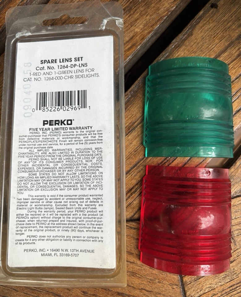 PERKO SIDELIGHT SPARE LENS SET one RED and one GREEN 1264-DP-LNS. | eBay