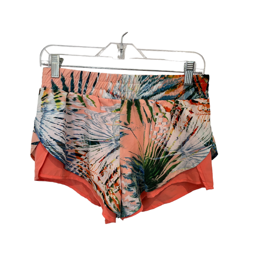 Fabletics Womens Hawaiian Print Coral Blue Running Gym Shorts Size XS ...