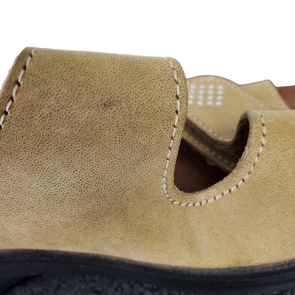 Flexus by Spring Step Aditi Beige Tan Stud Slip On Wedge Sandals Sz 39 ...