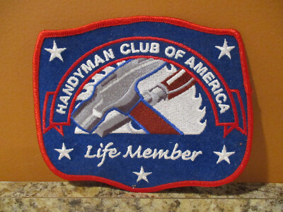 5 1/2" HANDYMAN CLUB OF AMERICA Life Member Patch Hammer Chisel Blue ...