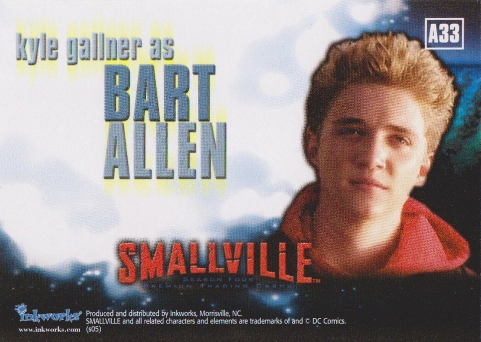 2005 SMALLVILLE SEASON FOUR KYLE GALLNER AS BART ALLEN AUTOGRAPH CARD ...