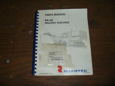 Roadtec RX-60 Milling Machine Parts Catalog Manual xz | eBay