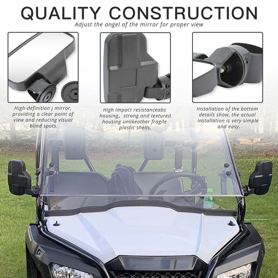 2Pcs Side Rear View Mirrors For 2016-2024 Can-Am Defender Maverick ...