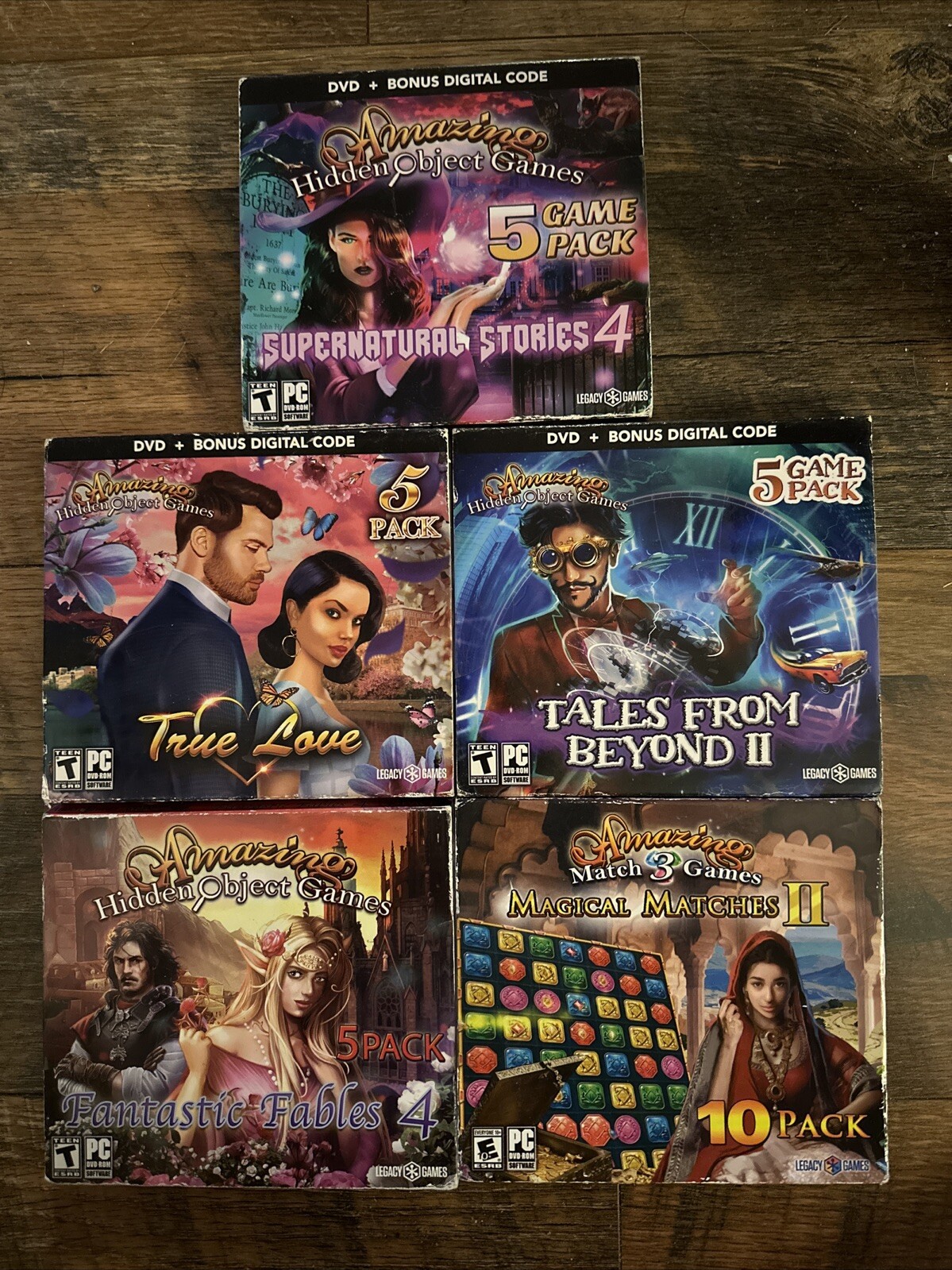 Lot Of 5 Hidden Object Games PC DVD ROM New And Sealed 30 Total Games ...