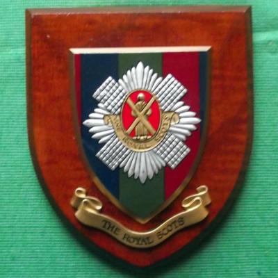 Vintage The Royal Scots Scottish Regiment Regimental Oak Crest Shield ...