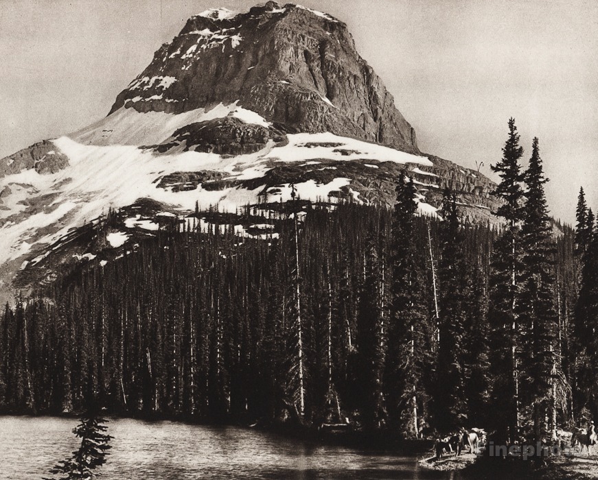 1925 Vintage CANADA Mount Wapta British Columbia Lake Snow Landscape ...