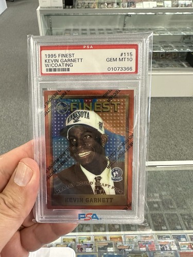 1995-96 Topps Finest Kevin Garnett Rookie RC #115 PSA 10 Timberwolves W ...