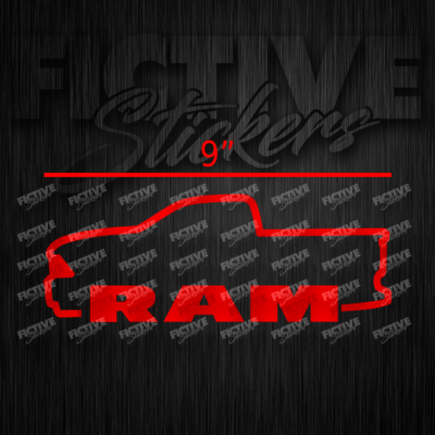 Truck Single Cab Outline Decal 9" Red | eBay