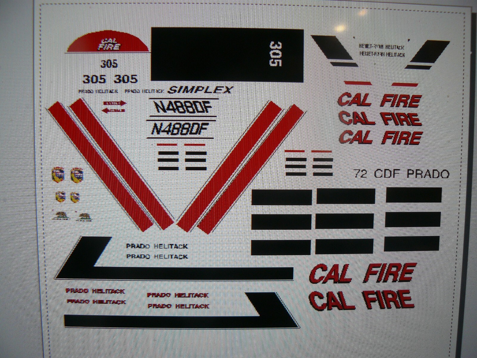 California CDF Helicopter 305 Prado Helitack 72 scale decals | eBay