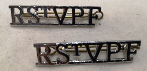 Reale S.Vincent " R S.V P F " Insignia Cromo Spalla Titoli | eBay