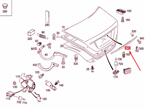 MERCEDES-BENZ CLS C219 REAR LID HANDLE MOULDING A219758000228 OEM for ...