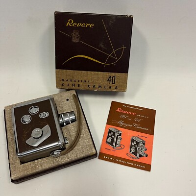 Vintage Revere 8 Model 40 Magazine Cine Camera - Original Box - Manual ...