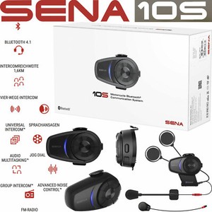 Sena 10S Motorcycle Headset einzelset Bluetooth 4.1 Radio HD Audio ...