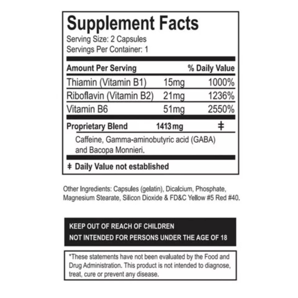 AddAll XR 750mg, Energy Focus Concentration, 10 Packs - 20 Capsules ...