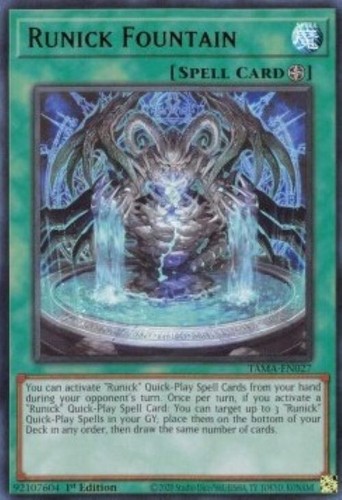 Yugioh-Runick Fountain-Ultra Rare-1st Edition-TAMA EN027 (NM) | eBay UK