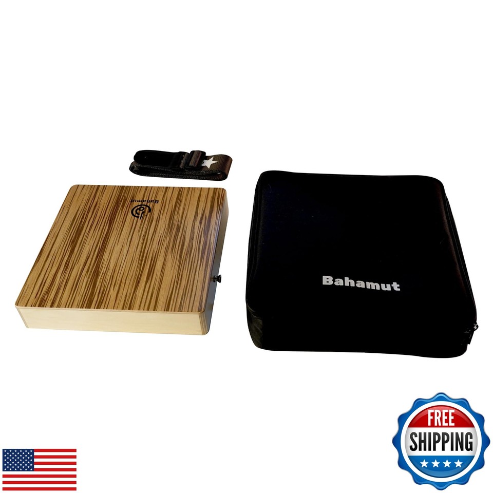BAHAMUT Travel Cajon Drum -Zebrawood Small Portable Cajon with Strap ...