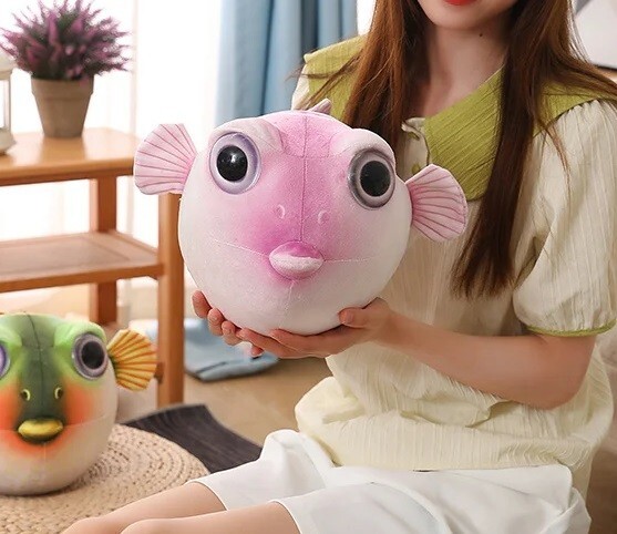 Pink Puffer Fish 10 Inch Stuffed Animal Plush Toys Toddler Doll Kids ...