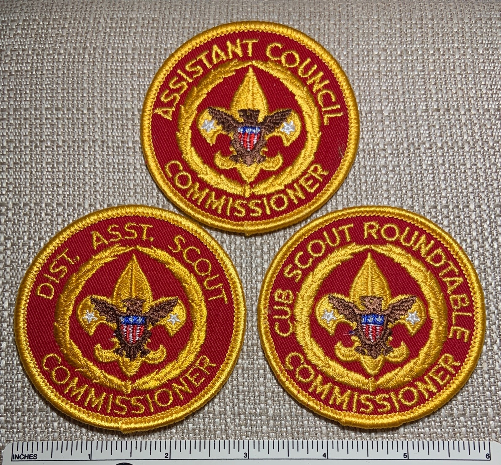3 VTG COMMISSIONER Boy Cub Scout Position Badge PATCHES BSA Council ...