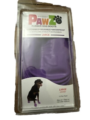 PawZ Dog Boots~Waterproof Rubber Paws Protectors~Disposable-Reusable Lg ...