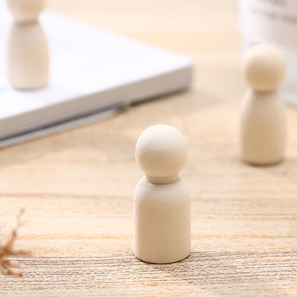 40pcs Peg People Wooden Peg Doll Craft Wooden Pegs Crafts Wooden Peg ...