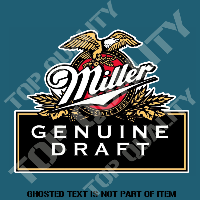 MILLER DRAFT BEER DECAL STICKER FOR BAR FRIDGE COOLER MANCAVE SHED CAR ...