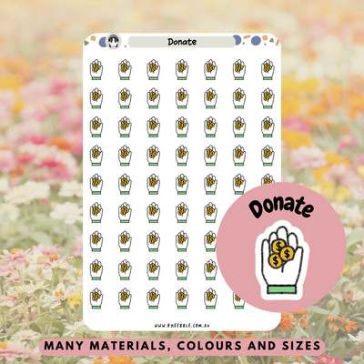 Donate Fundraiser Planner Stickers | eBay Australia