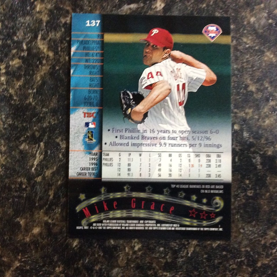 1997 Topps Stadium Club #137 Mike Grace Philadelphia Phillies | eBay