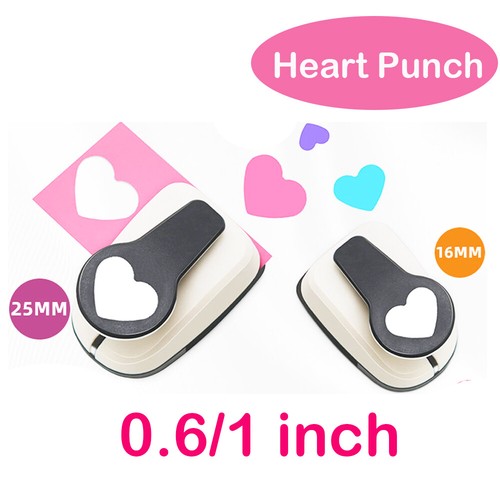 0.6/1 Inch Heart Punch, Heart Hole Paper Punch Hole Puncher Shape ...