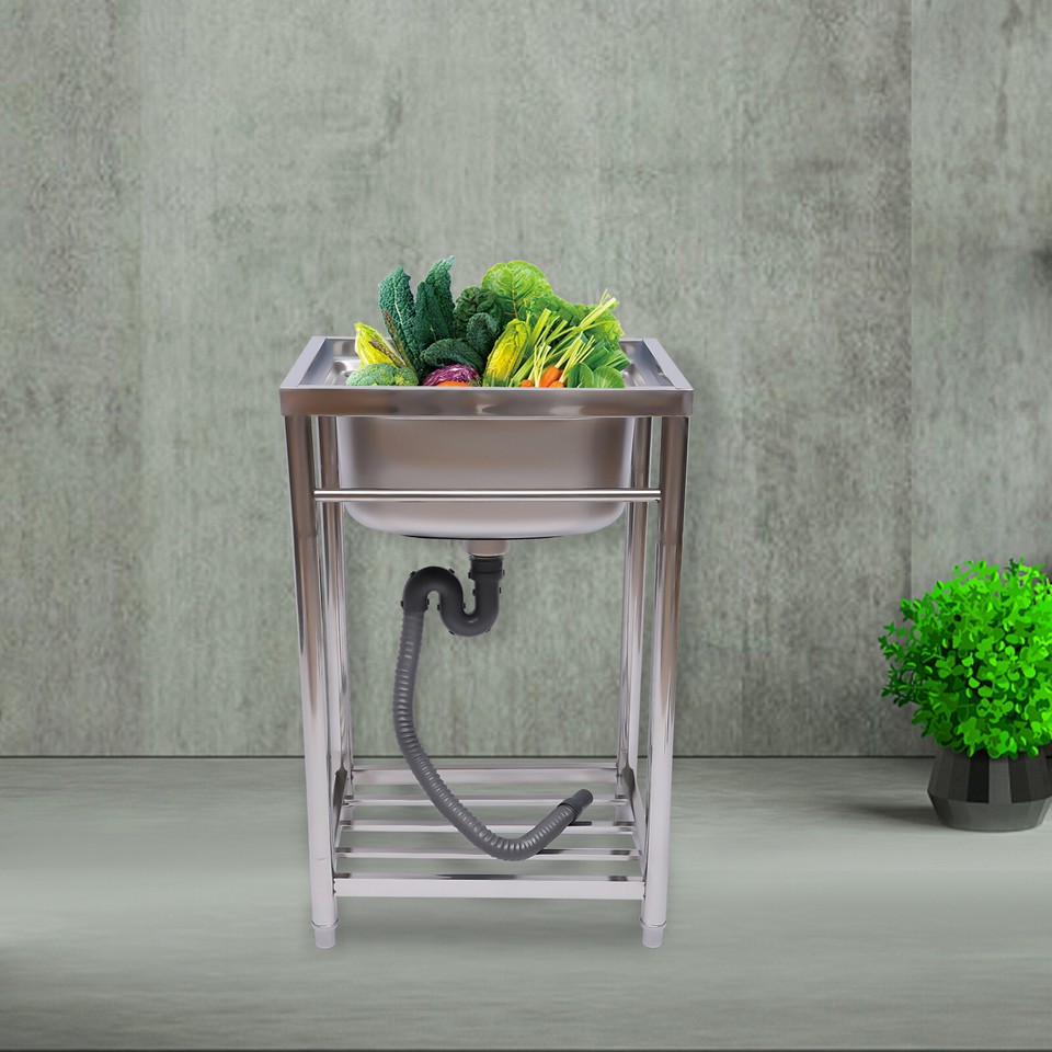 Stainless Steel Commercial Utility Sink Floor-standing Kitchen Single ...