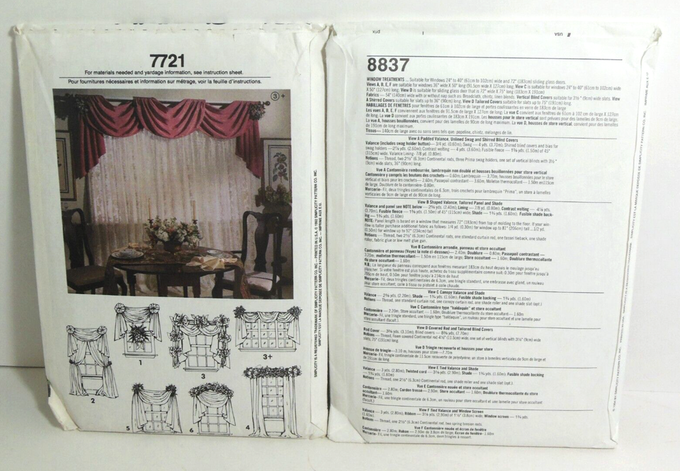 Simplicity Abbie's Jiffy 6 Pack Sewing Pattern LOT Curtains Valance ...
