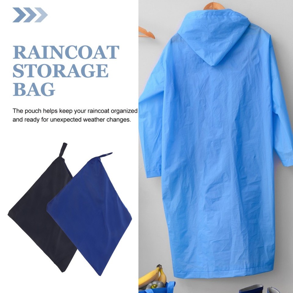 2 Pcs Rain Cape Carrying Case Cycling Gear Storage Pouch Garment ...