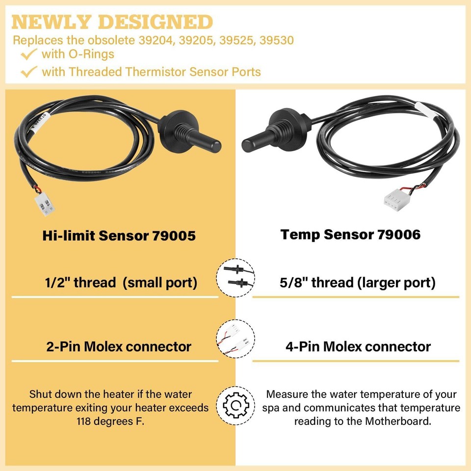 34-01395-K 2 Pin High-Limit Thermistor Sensor and 4 Pin Control ...