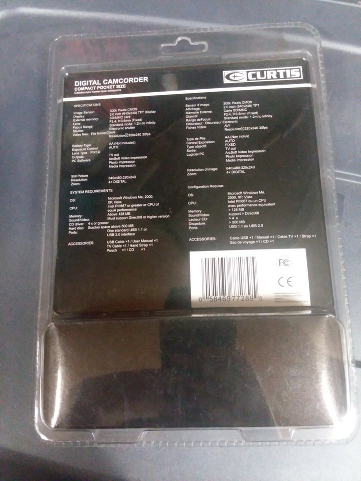 Curtis Digital Camcorder VR215L Compact Pocket Size LCD Colour Screen ...