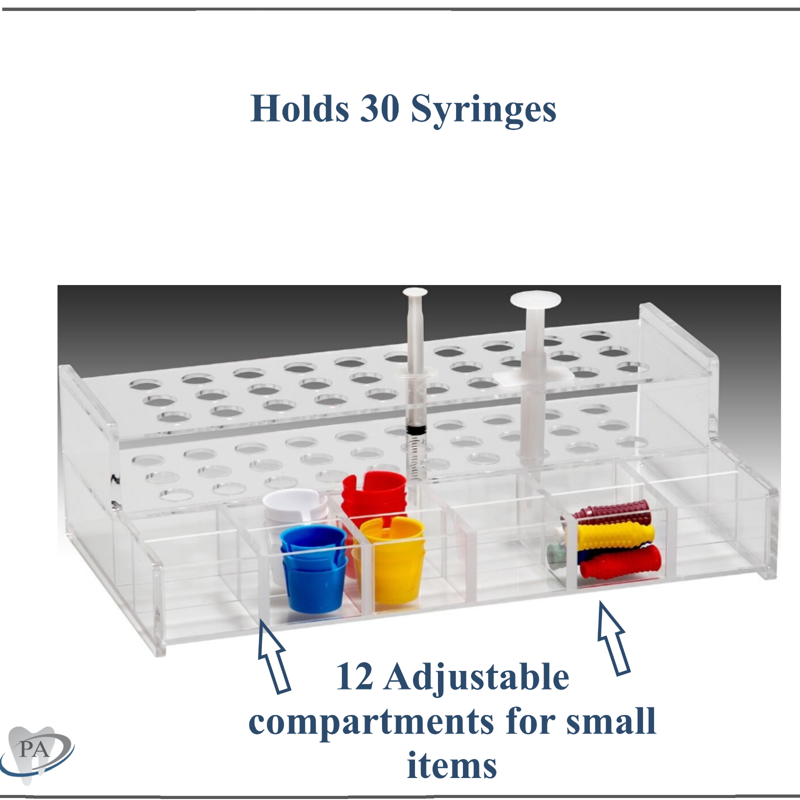 Premium Dental Composite Organizer & Etch Syringe Holder, Holds Upto 30 ...