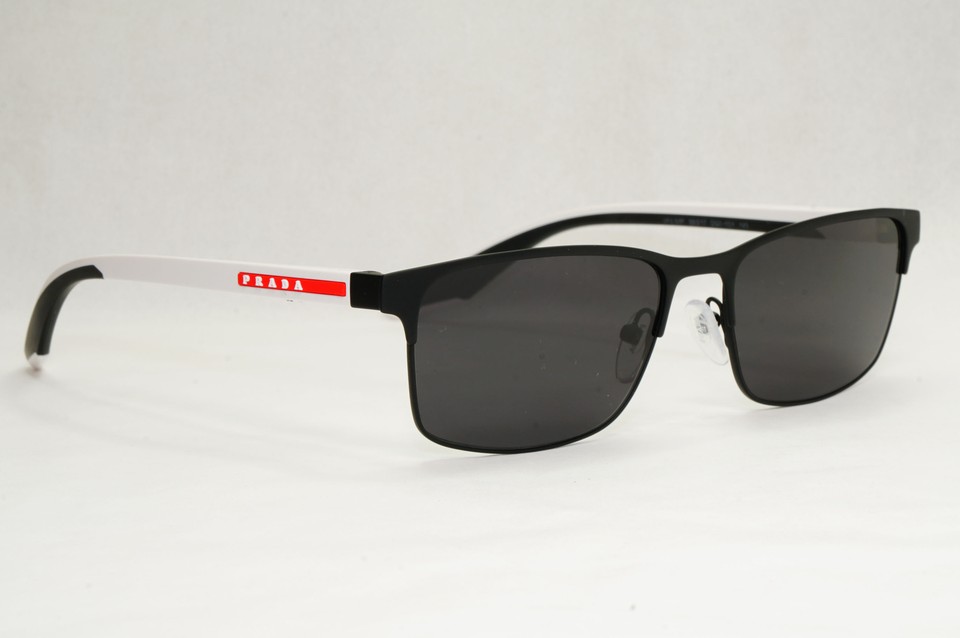 Prada Sunglasses Black White Square Rectangle Rubber PS50PV VPS 50P DG0 ...