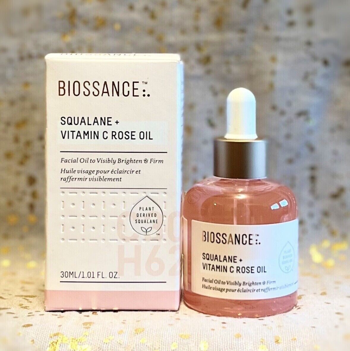 BIOSSANCE Squalane + Vitamin C Rose Oil 30ml/1.01 fl oz Full Size NEW