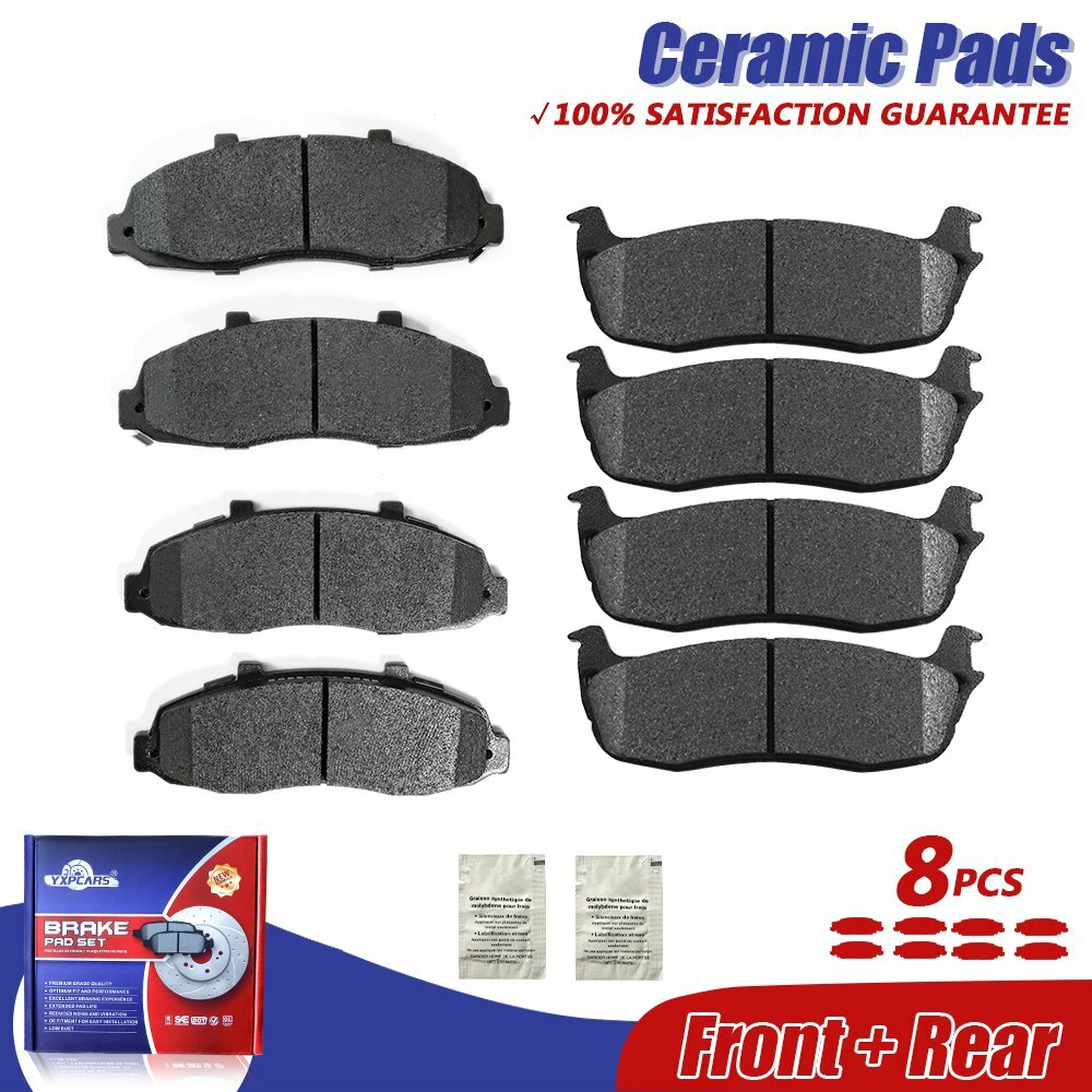 Front +Rear Ceramic Brake Pads For Ford F-150/ F-150 Heritage, Lincoln ...