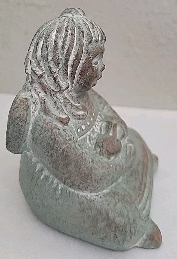 VTG Isabel Bloom Angel Girl Holding Bunny Rabbit Figurine Signed | eBay