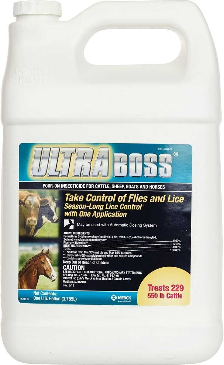 Ultra Boss Pour on for Cattle Sheep Goats Horses Merck 1 Gallon | eBay