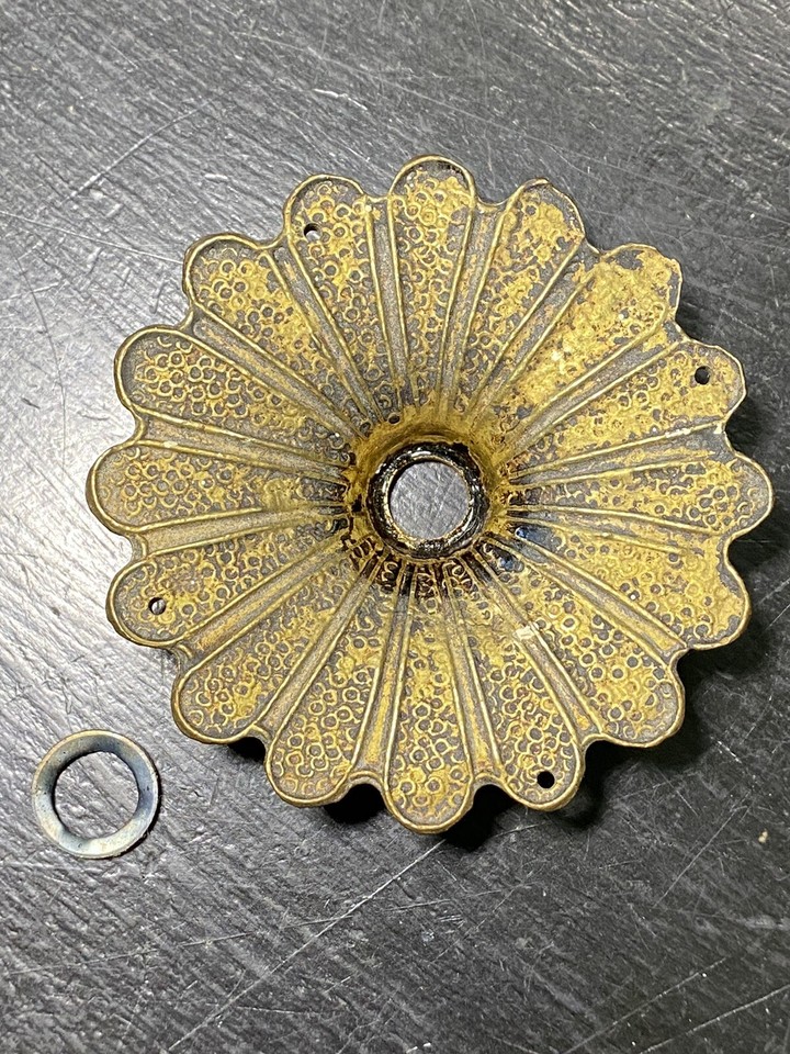 European Decorative Brass 4 Holes 3" Bobeche Chandelier Lamp Part Spain ...