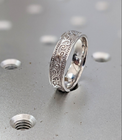 Features a Floral Milgrain Pattern Wedding Band In Real 10K White Gold ...