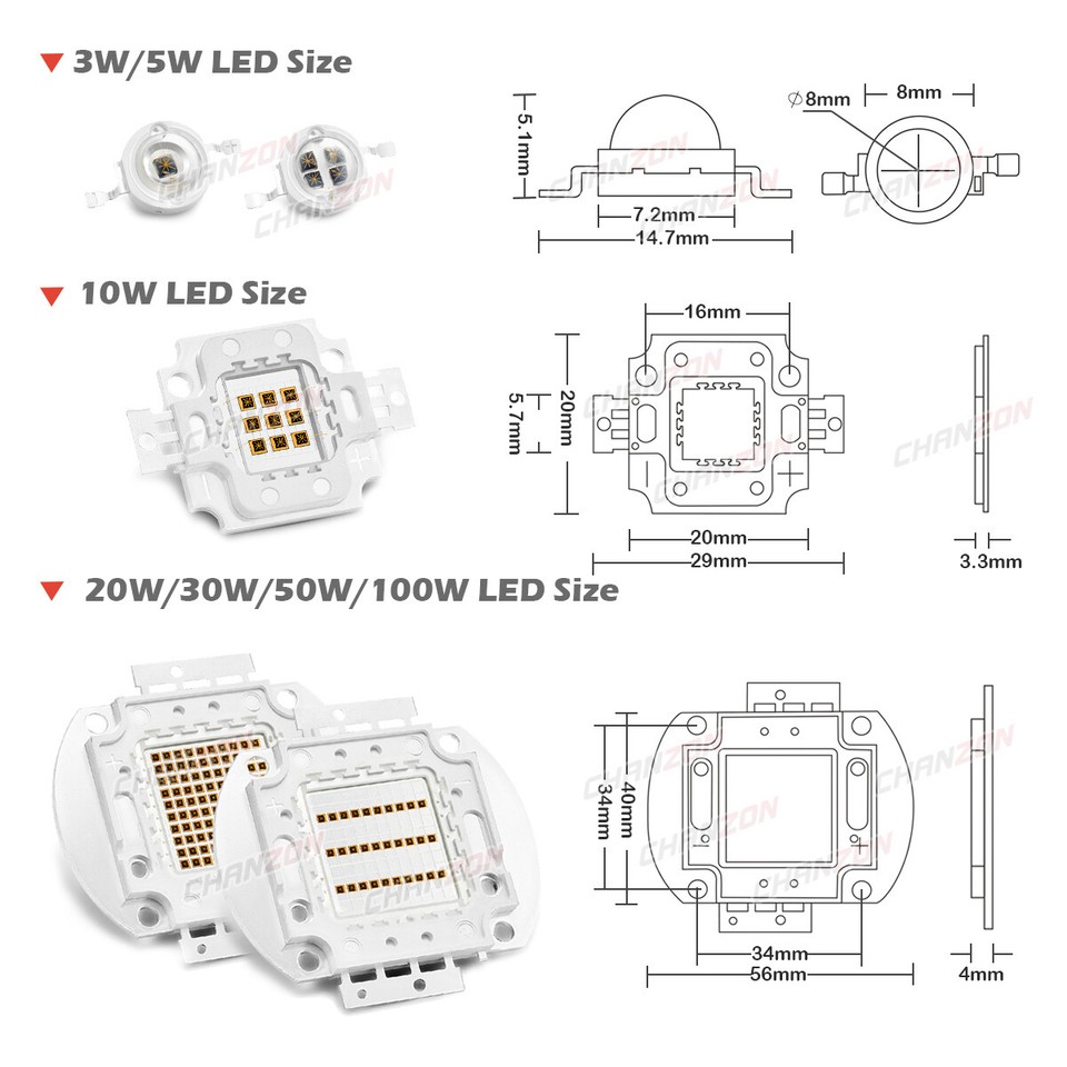 730Nm 850Nm 940Nm High Power Smd Cob Ir Led Chip 3W 5W 10W 20W 30W 50W ...